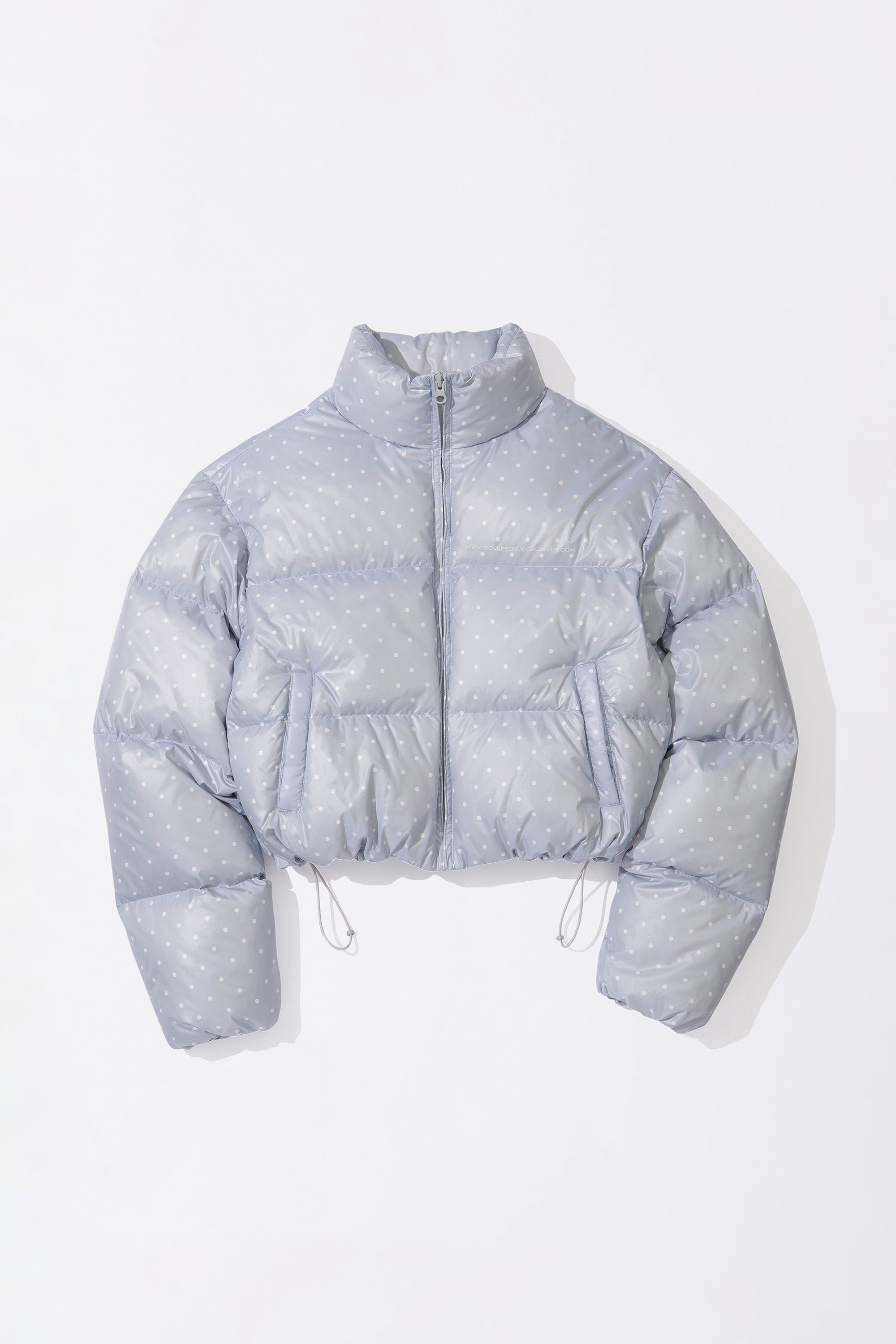 Polka Cropped Puffer Down Baby Blue – Sculptor